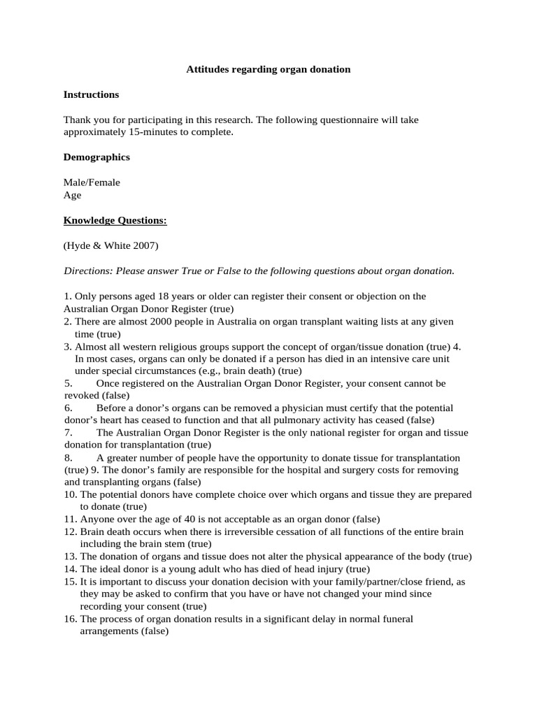 Organ Donation Scales 2023 | PDF | Organ Donation | Organ Transplantation