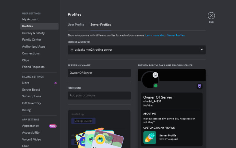 Discord Profiles User Settings | PDF