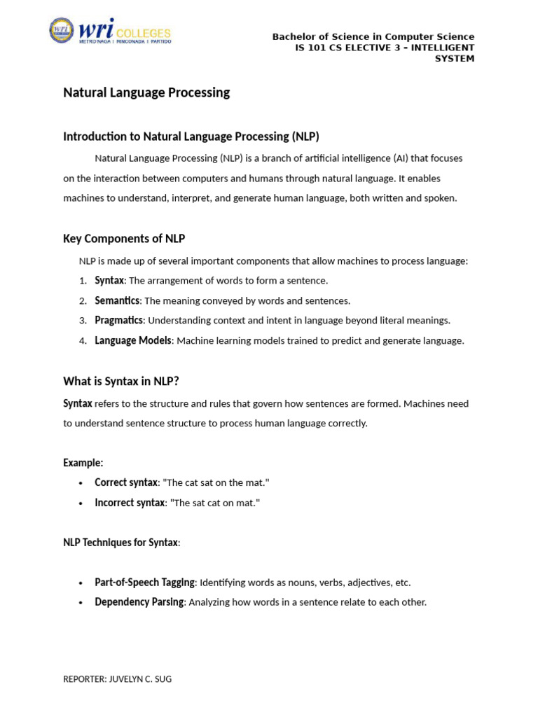 Natural Language Processing | PDF | Semantics | Syntax