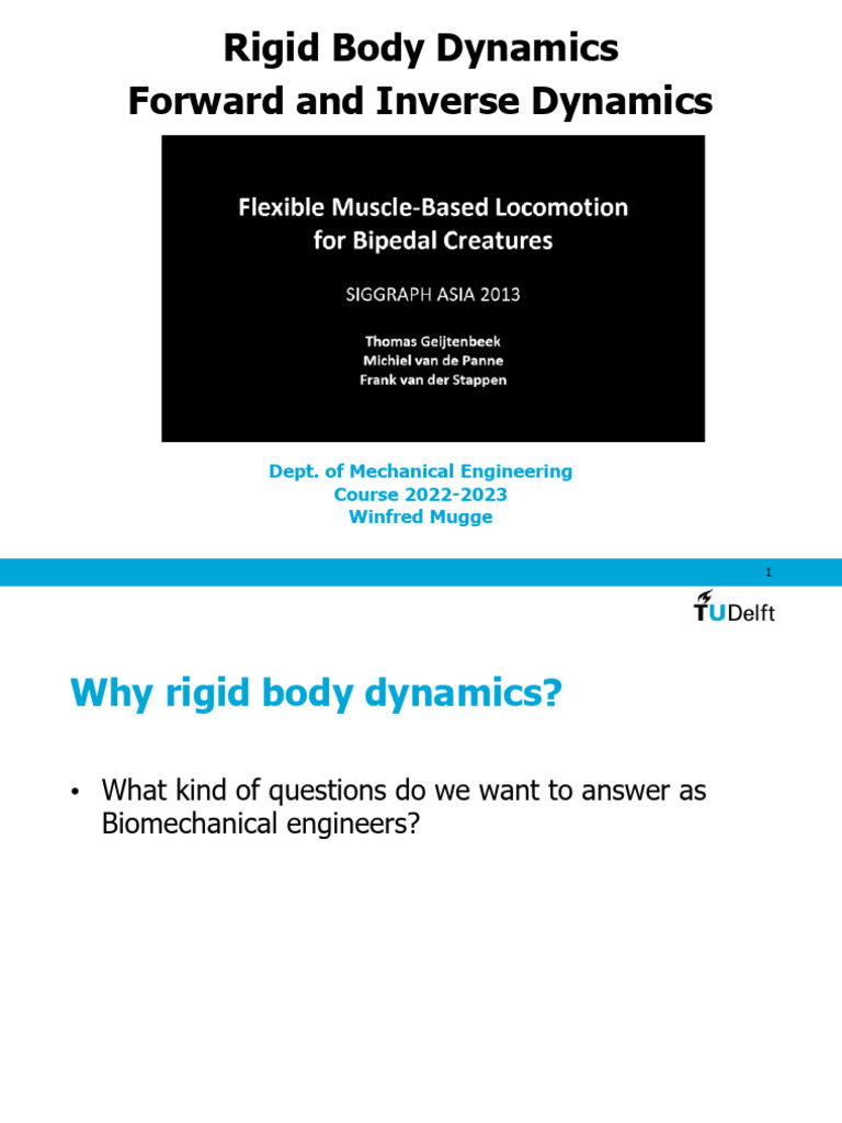 BM41040 Lecture03 Rigid Body Dynamics 2022-20231 | PDF | Classical ...