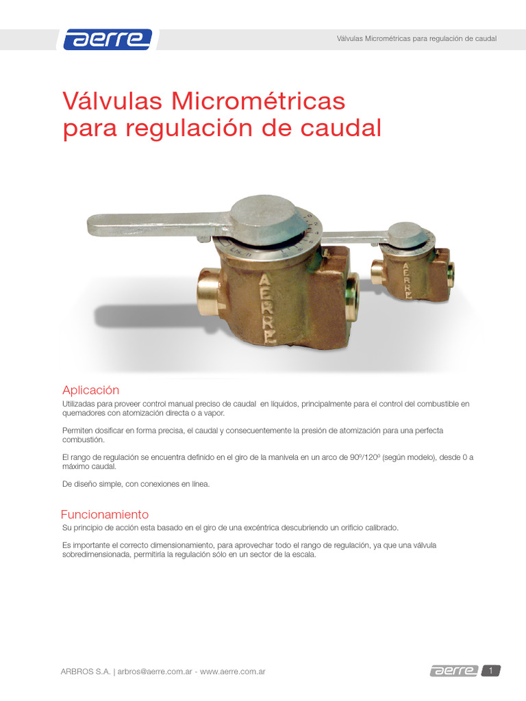 Aerre Valvula Micrometrica | PDF
