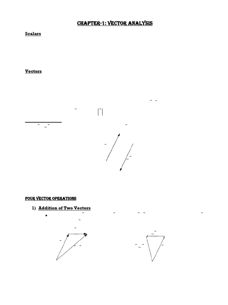 Notes On Vector Analysis | PDF | Euclidean Vector | Geometry