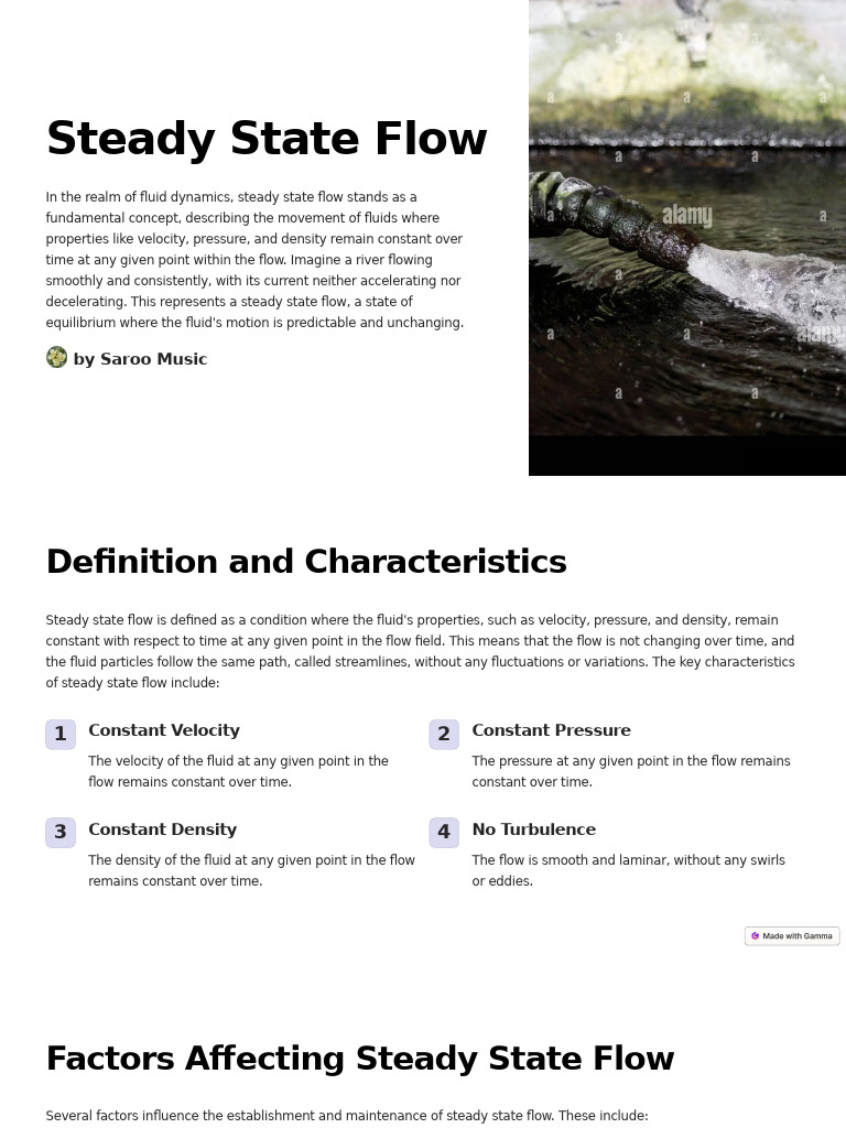 Steady State Flow | PDF | Fluid Dynamics | Laminar Flow