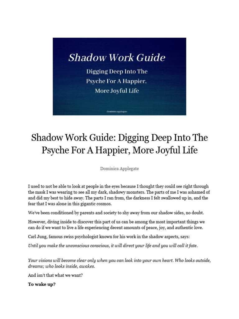 Shadow Work Guide | PDF | Shadow (Psychology) | Personality Type