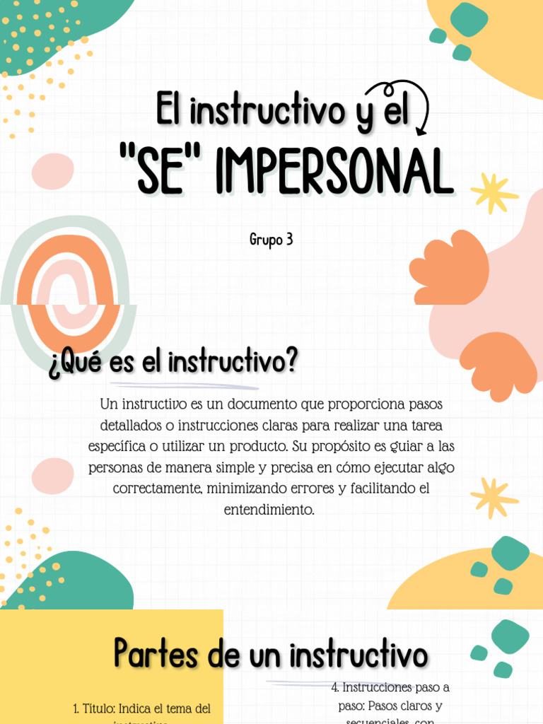 El Instructivo y El Se Impersonal | PDF | Verbo | Asunto (gramática)