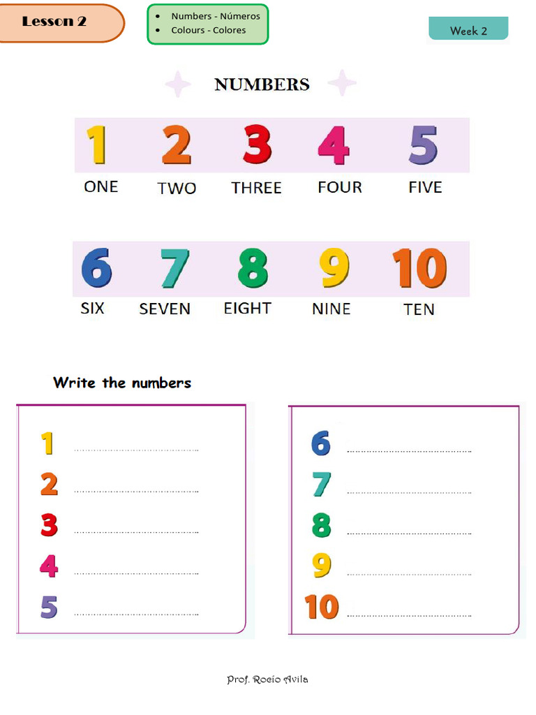 Números y Colores: Lección 2 | PDF | Estudios de idiomas extranjeros ...