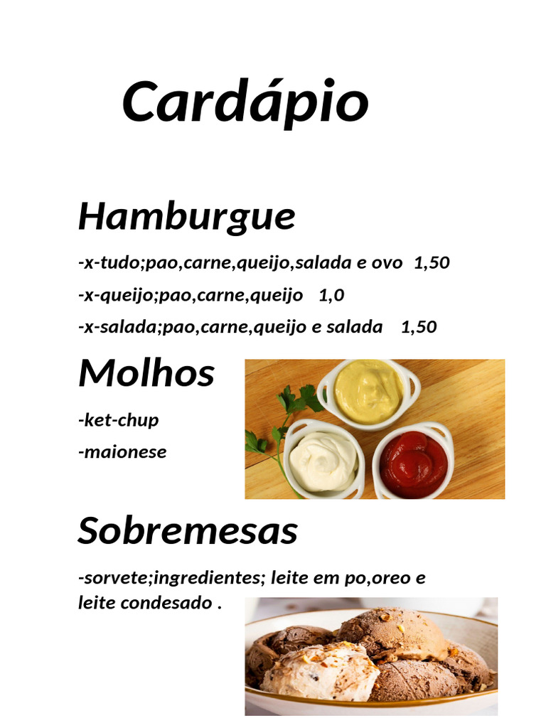 Cardápio | PDF