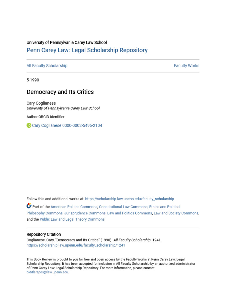 Democracy and Its Critics: A Review | PDF | Democracy | Political ...