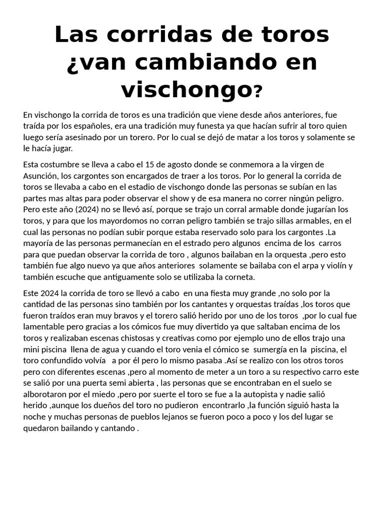 Las Corridas de Toros | PDF