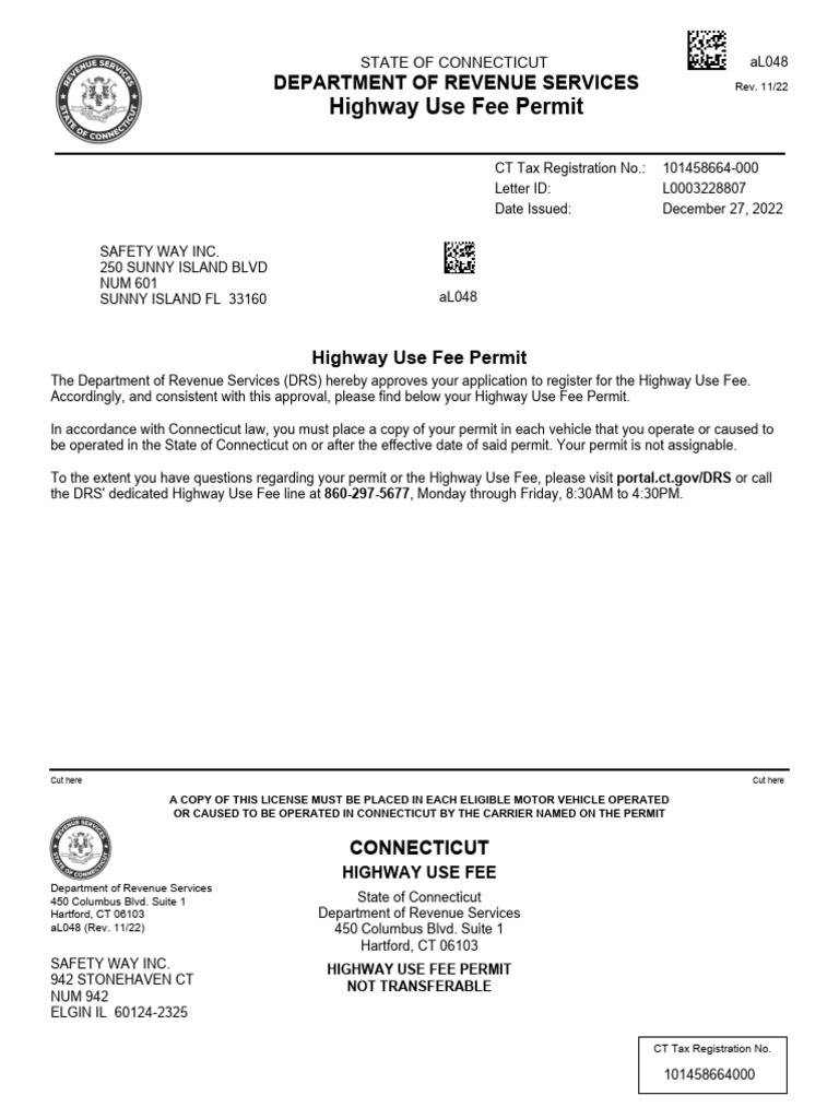 CT Permit | PDF | Vehicles | Transport