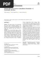 Barrett Universal II IOL Calculation | PDF