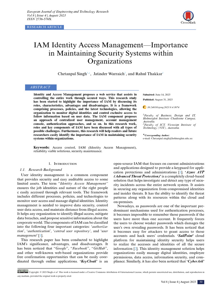 IAM Identity Access Management-Importance in Maint | PDF | Security ...