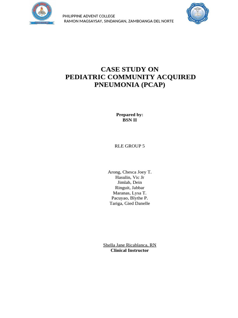 Pcop Case Pres BSN 2 B Group 2 | PDF | Pneumonia | Anemia