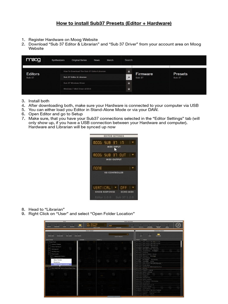 How To Install Sub37 Presets | PDF | Business