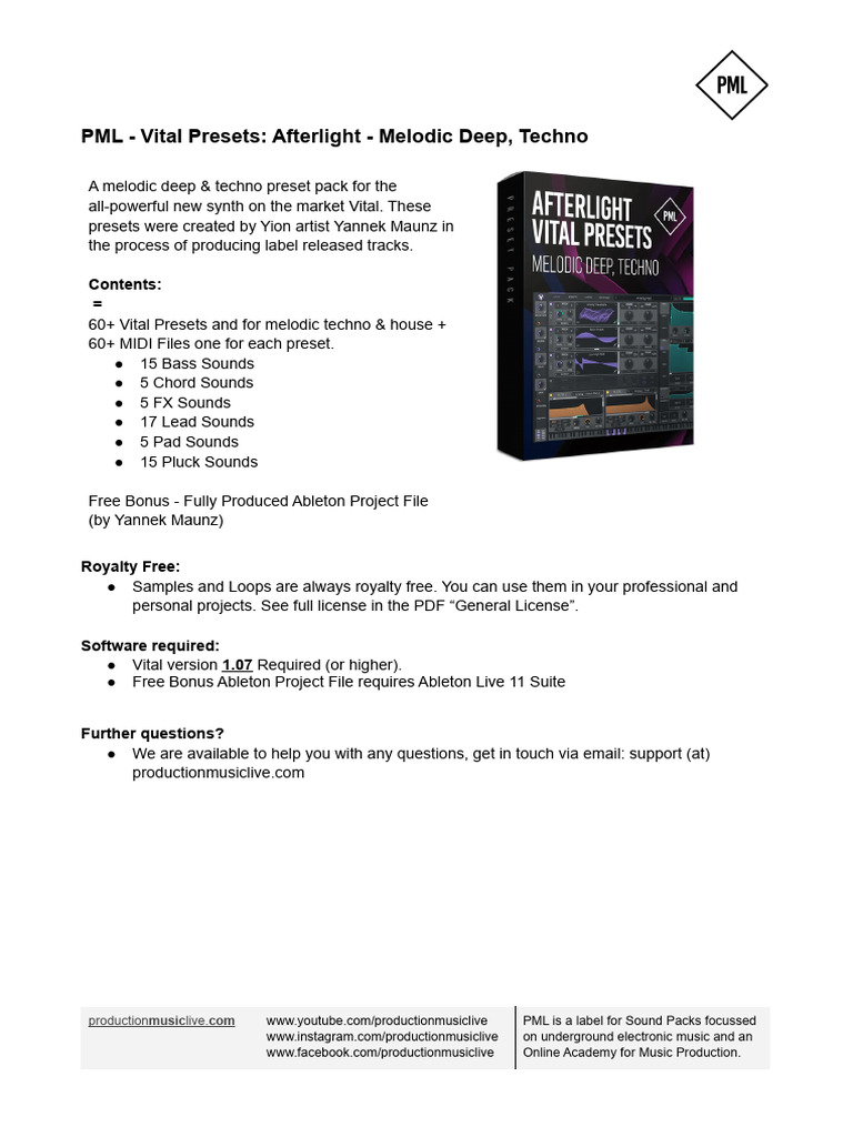 Vital Presets: Melodic Deep & Techno | PDF | Games & Activities | Computers