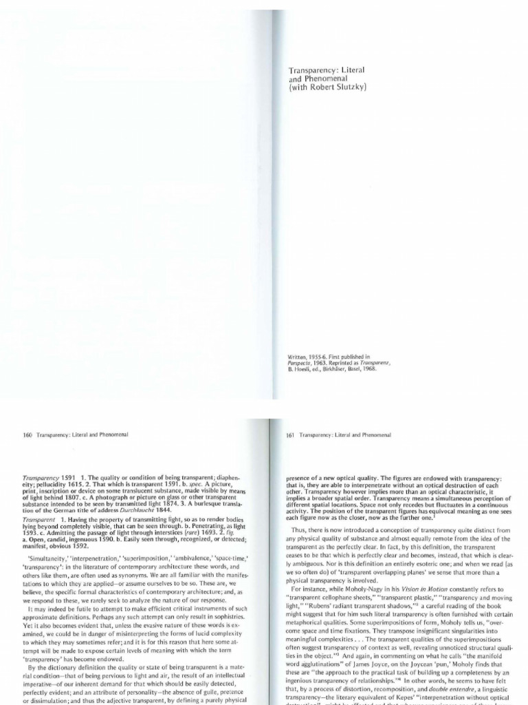 Rowe Slutzky Transparency | PDF | Cubism