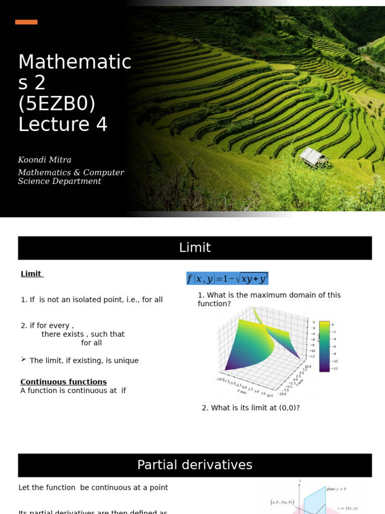 Mathematics+2+ +lec+4 | PDF | Derivative | Function (Mathematics)