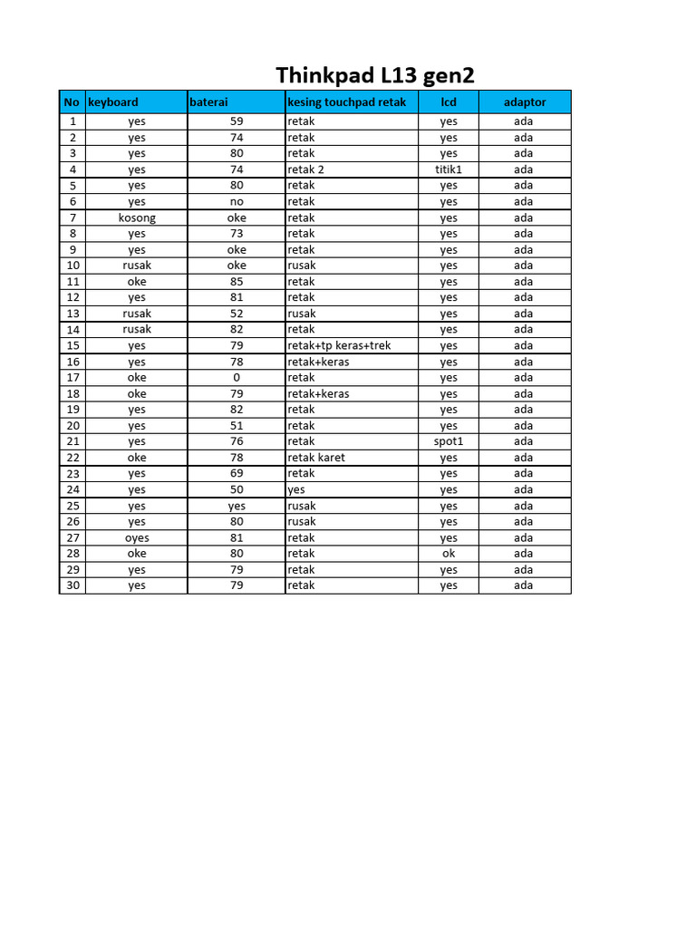 Laptop Lenovo THinkpad L13 | PDF