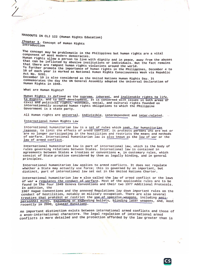 Human Rights Hand Outs | PDF