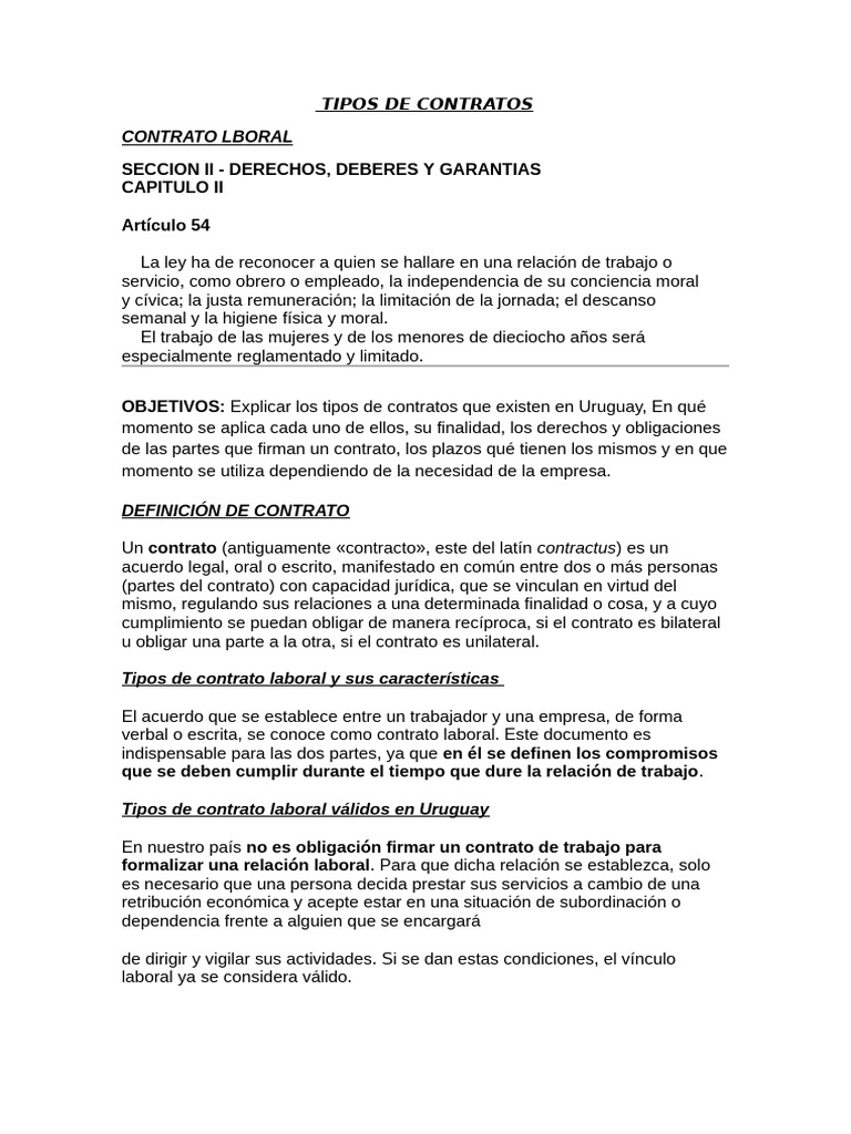 Derecho Contratos | PDF | Derecho laboral | Economias