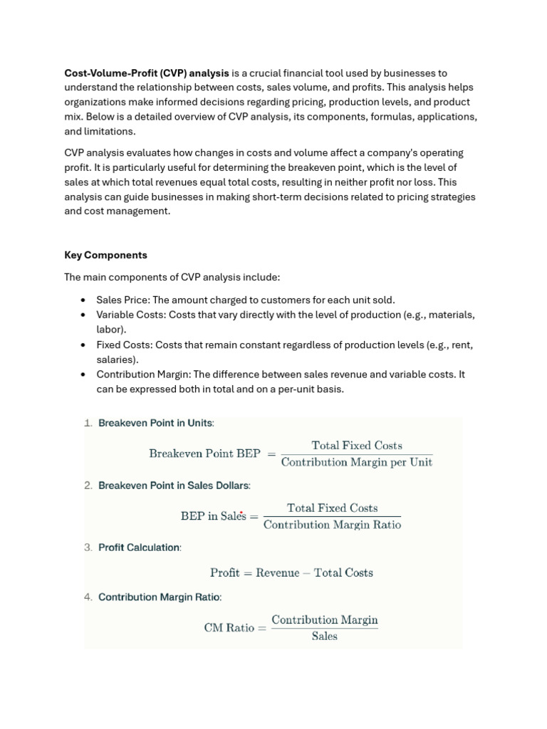 CVP Analysis | PDF | Business
