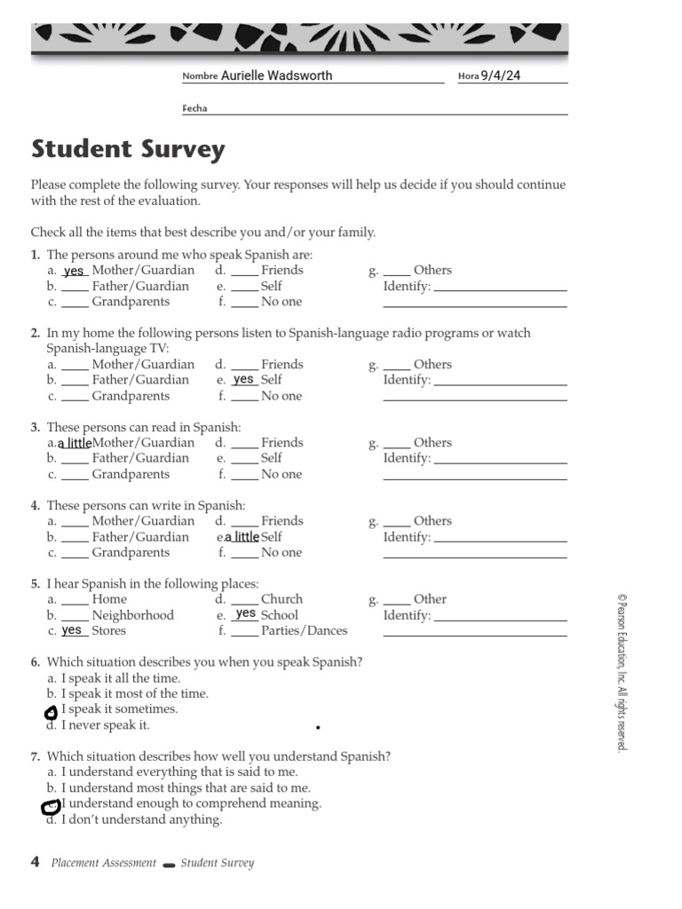 Annotated-Student Survey | PDF | English Language | Vocabulary
