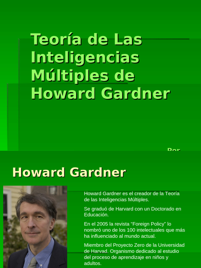 Teora de Las Inteligencias Mltiples de Howard Gardner 1222128882658627 ...