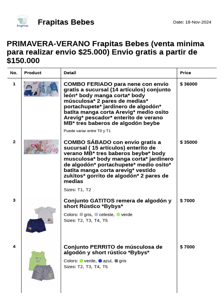 Ropa de Verano para Bebés en Frapitas | PDF | Ropa | Moda