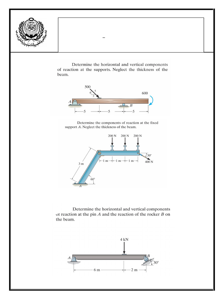 Statics - Sheet 5 | PDF