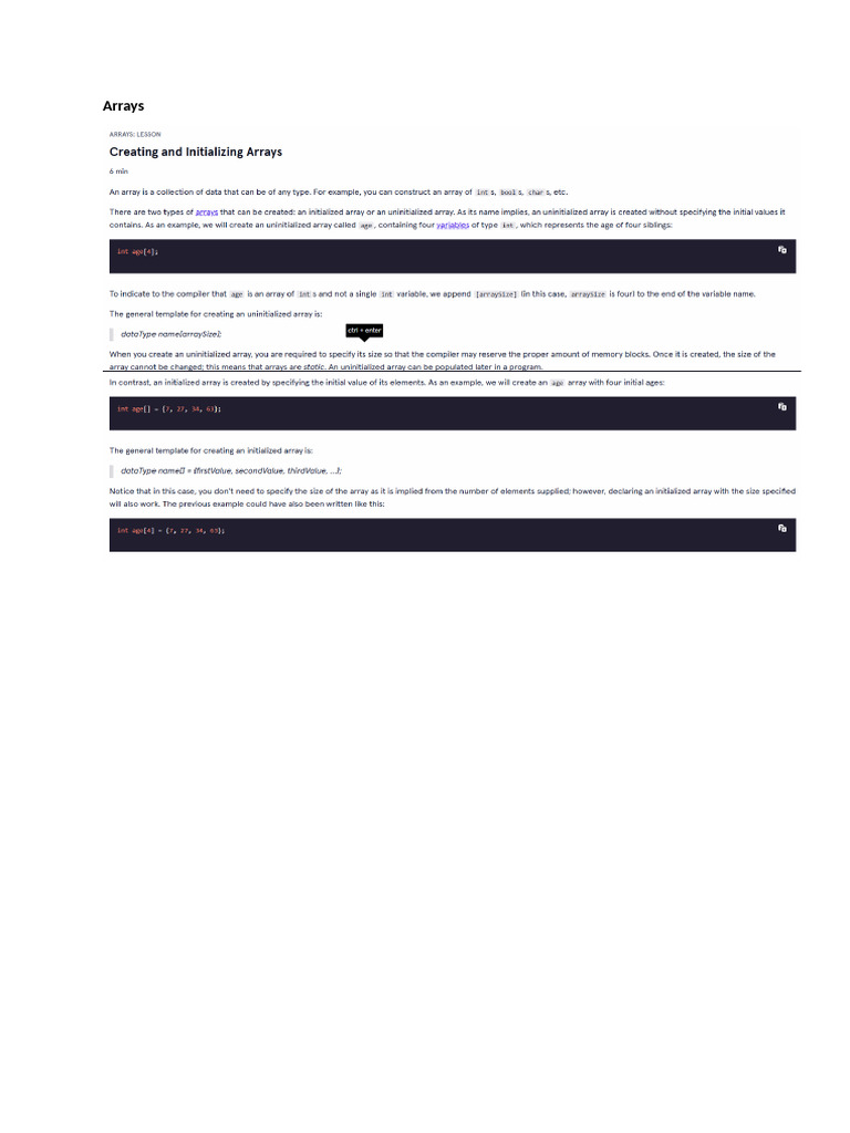 Arrays and Strings | PDF