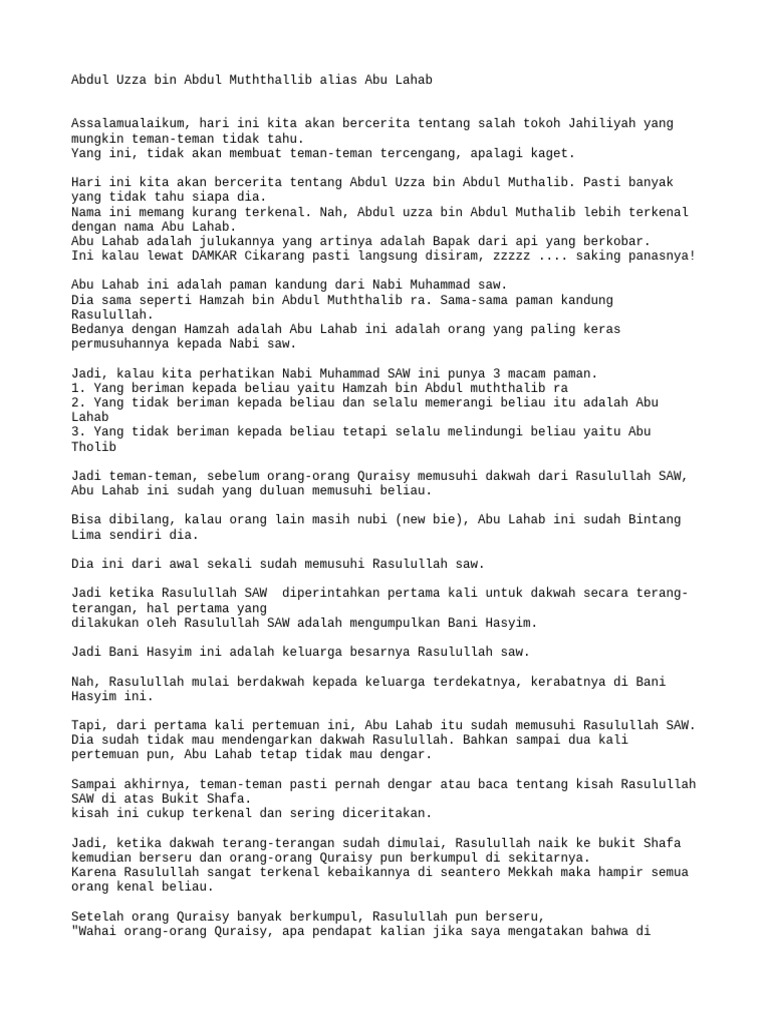 (Indonesian (Auto-Generated) ) 16. Abdul-Uzza Bin Abdul-Muththalib ...