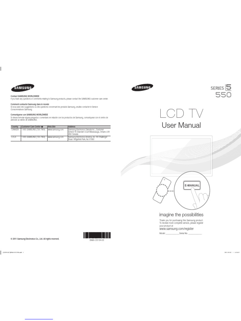 Samsung LN32D550K1F TV | PDF | Hdmi | Display Resolution