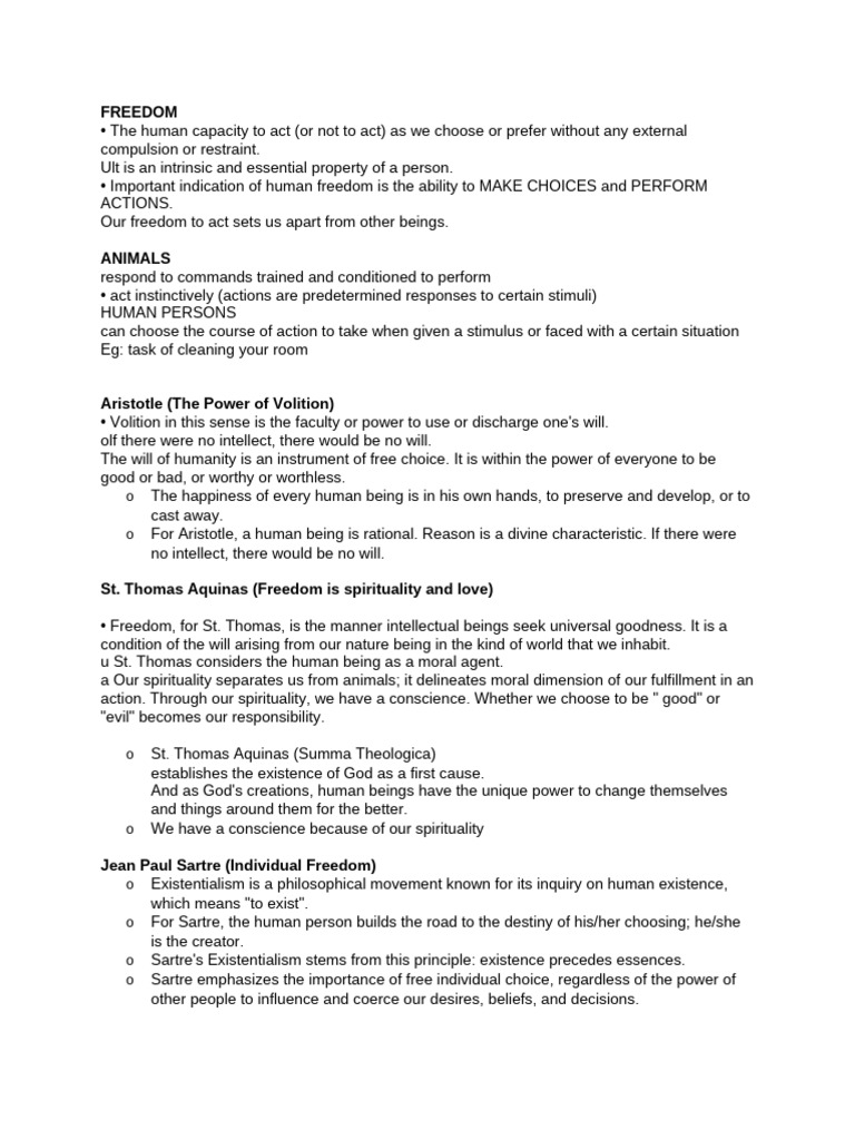 Philo Quarter 2 Hand Outs | PDF | Free Will | Existentialism