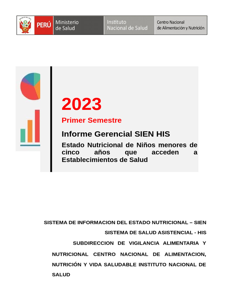 Informe Gerencial SIEN-HIS Niños Primer Semestre 2023 | PDF | Obesidad | Nutrición