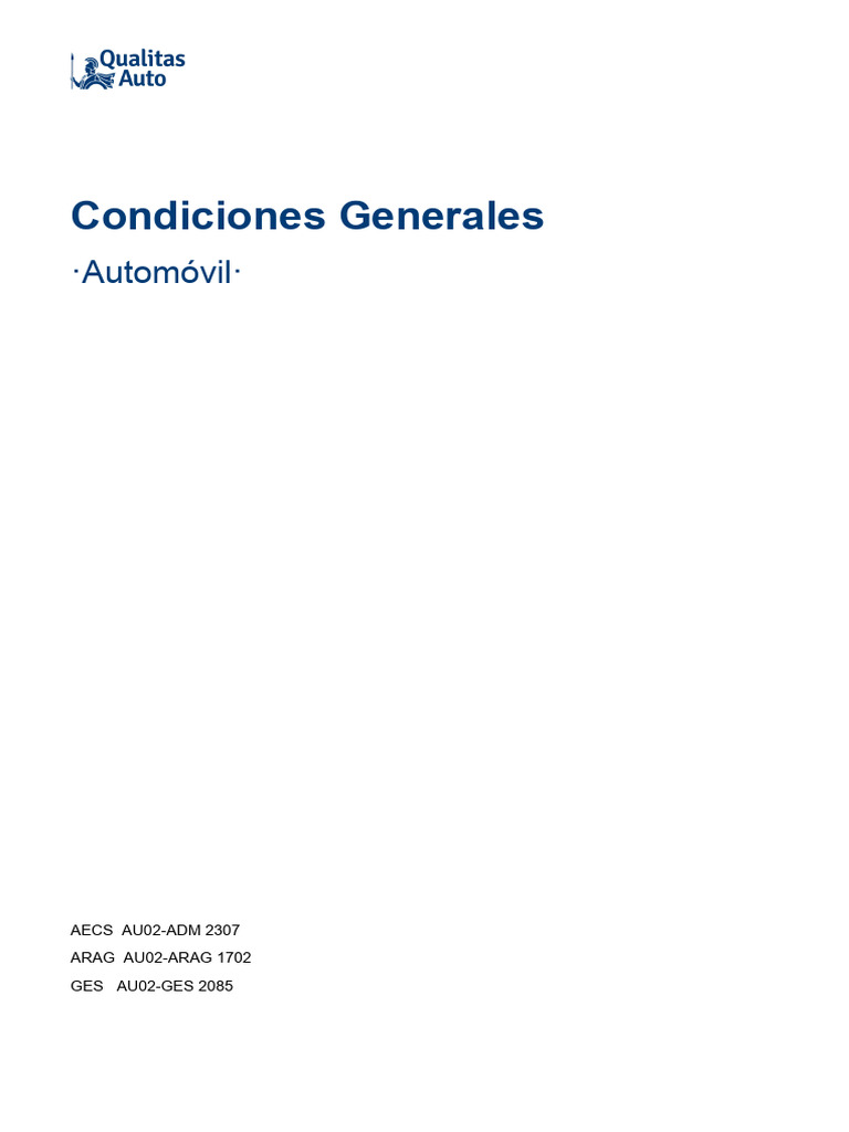 QualitasAuto Condiciones Generales ADM2307.cleaned | PDF | Póliza de seguros | Seguro