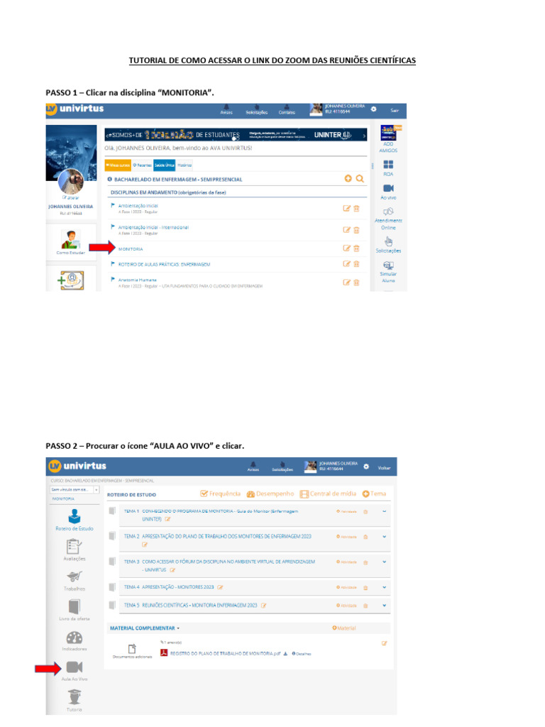 Tutorial de Como Acessar o Link Do Zoom Das Reunioes Cientificas | PDF