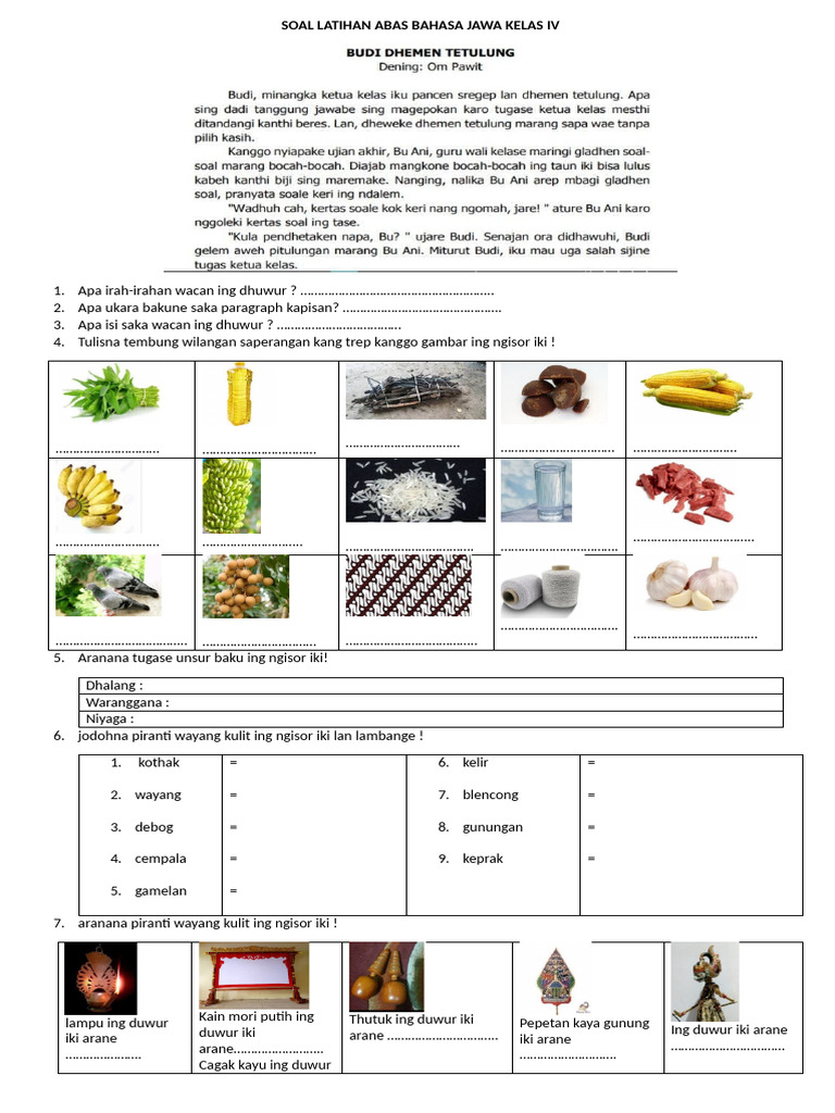 Latihan Abas Kelas 4 | PDF