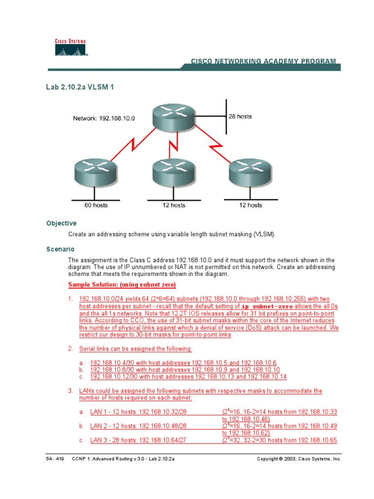 Exercise Vlsm Result Pdf Ip Address Computer Architecture
