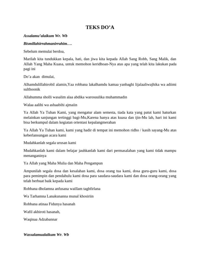 Teks Do'a | PDF