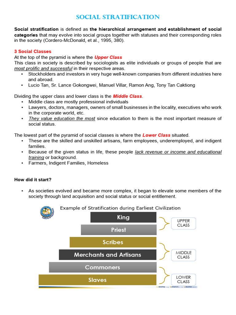 Social Stratification Whole Lesson | PDF | Social Stratification | Caste