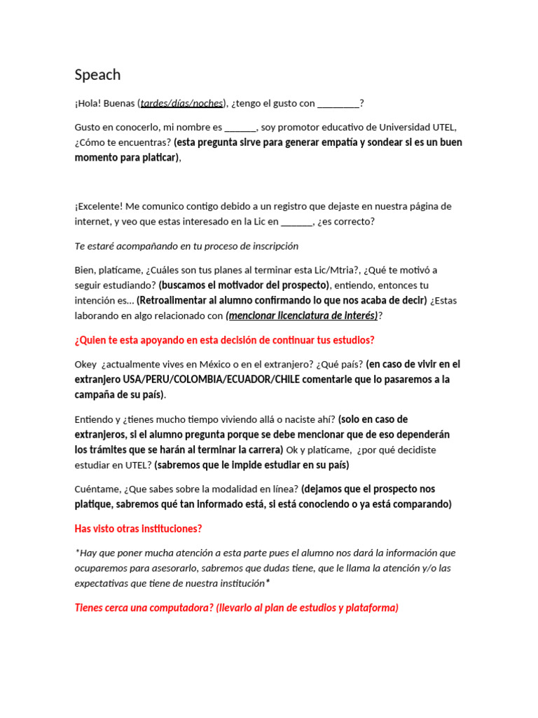 Speach DIR Actualizado 7-Oct | PDF