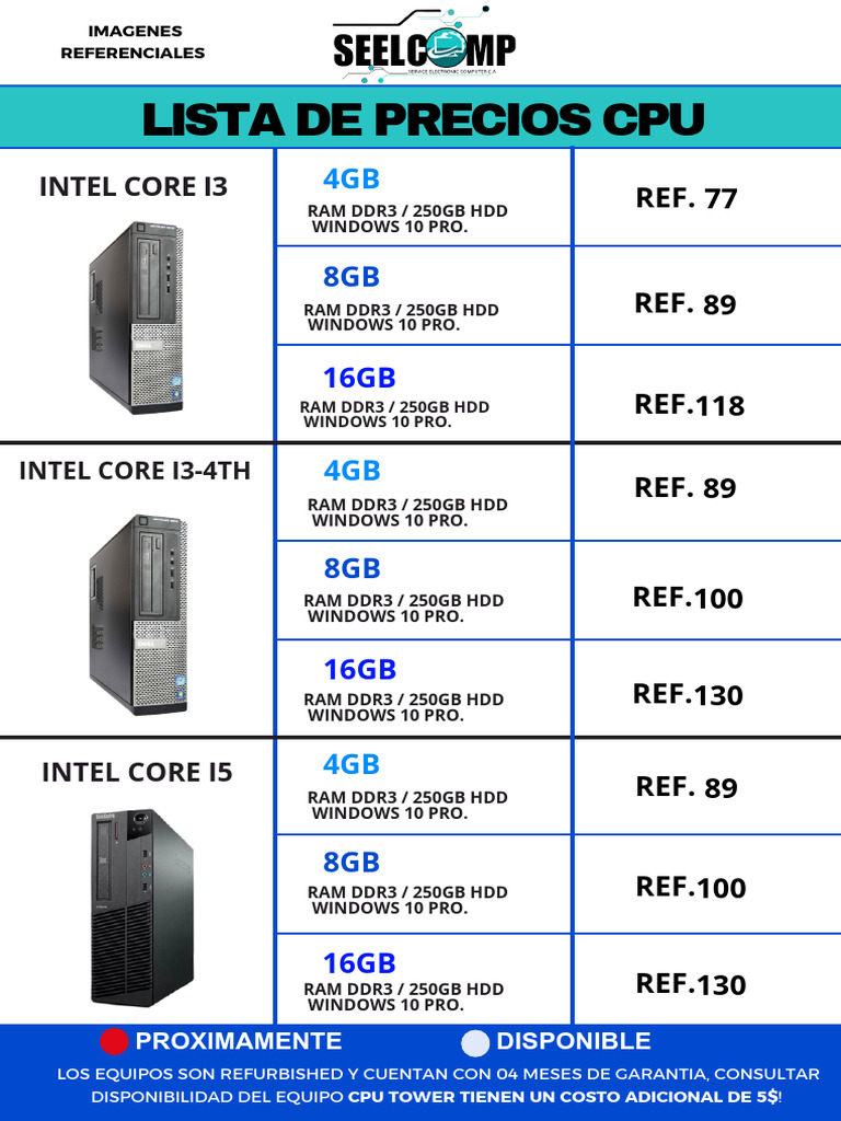 Lista de Precios Cpu | PDF | Memoria de acceso aleatorio | Hardware de ...