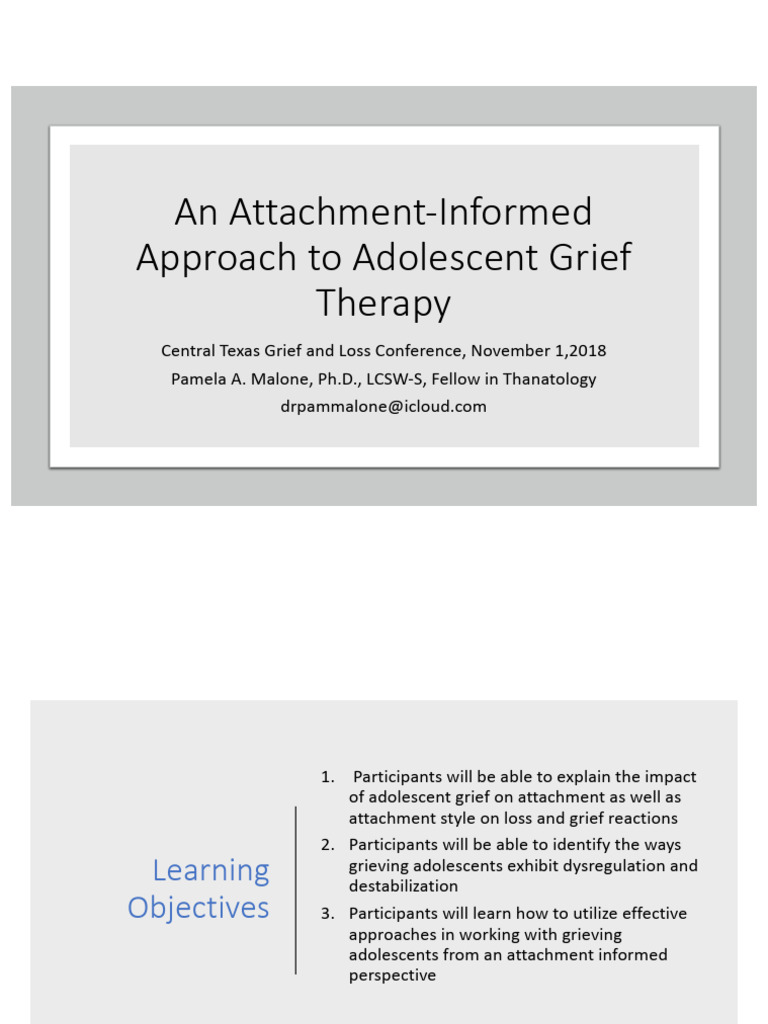 1AMalone Attachment Informed | PDF | Attachment Theory | Grief