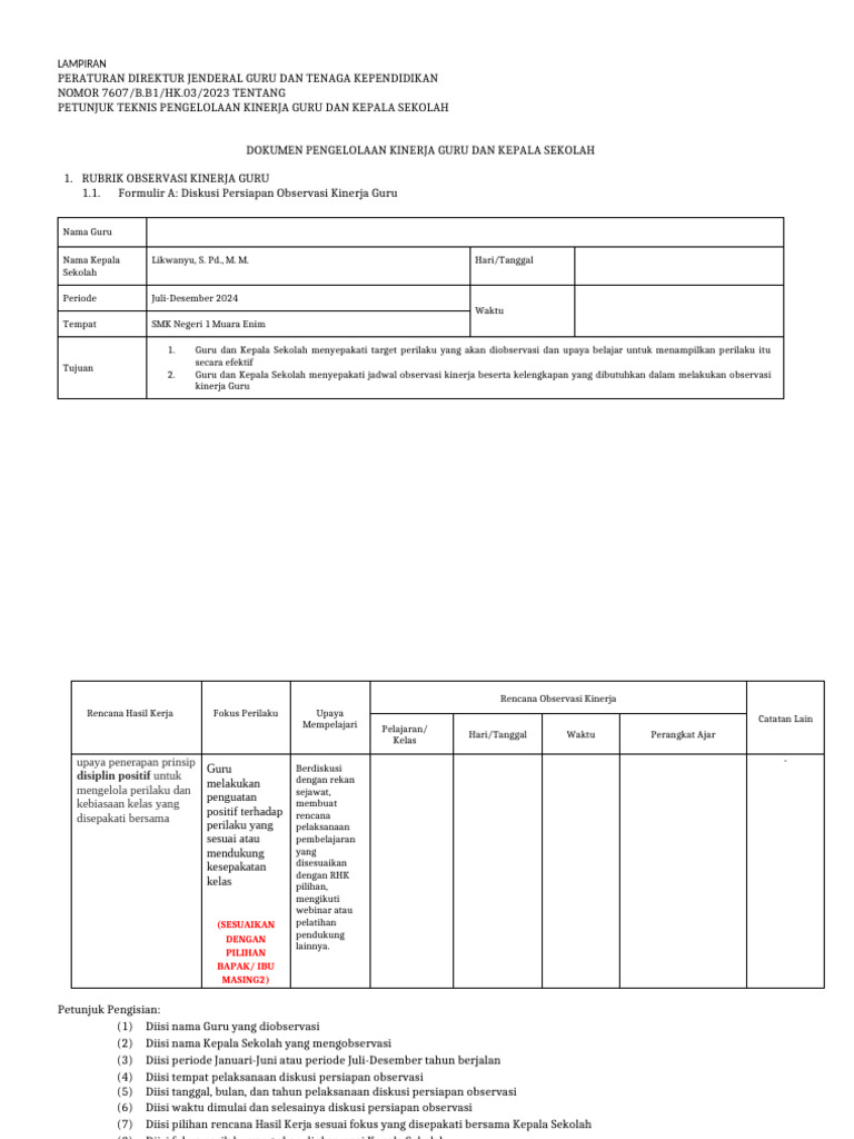 Disiplin Positif Form Abcd Observasi | PDF