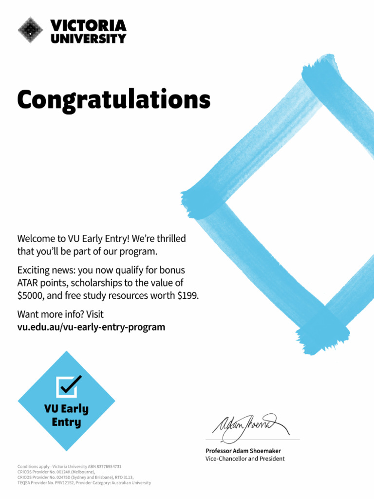 Victoria University Certificate | PDF