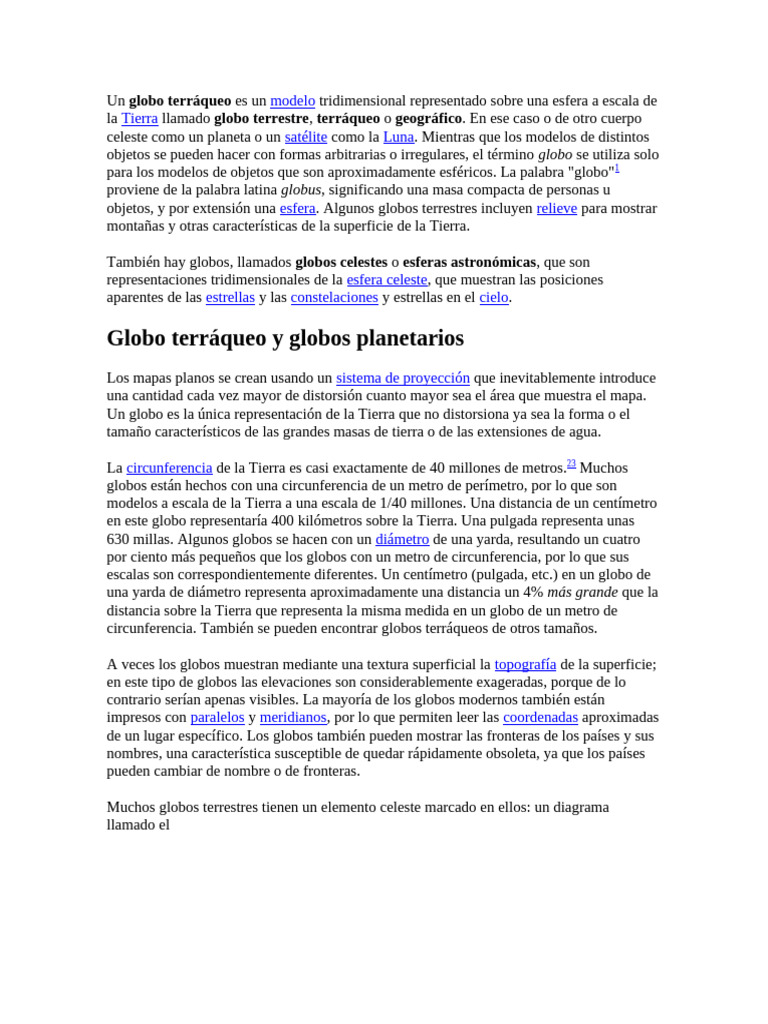 Un Globo Terráqueo Es Un Modelo Tridimensional Representado Sobre Una ...
