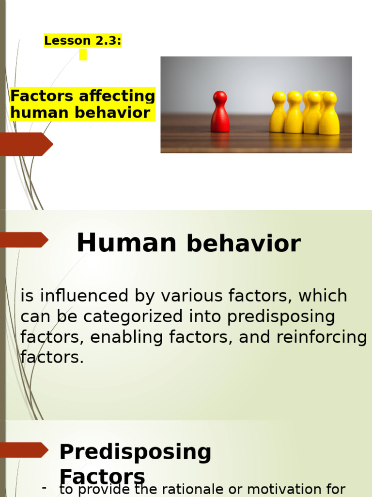 Factors Influencing Human Behavior | PDF | Cardiovascular Diseases ...