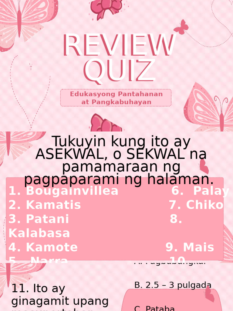 Review Quiz in EPP | PDF