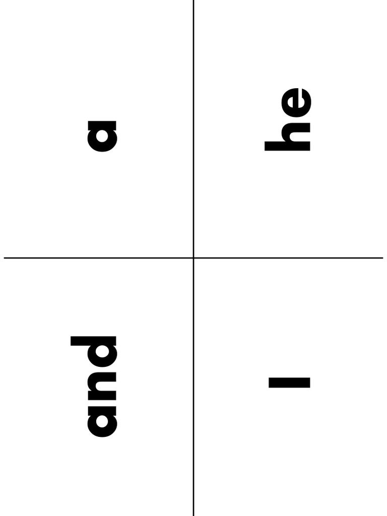 Flash Cards - The First 100 Key Words in English | PDF