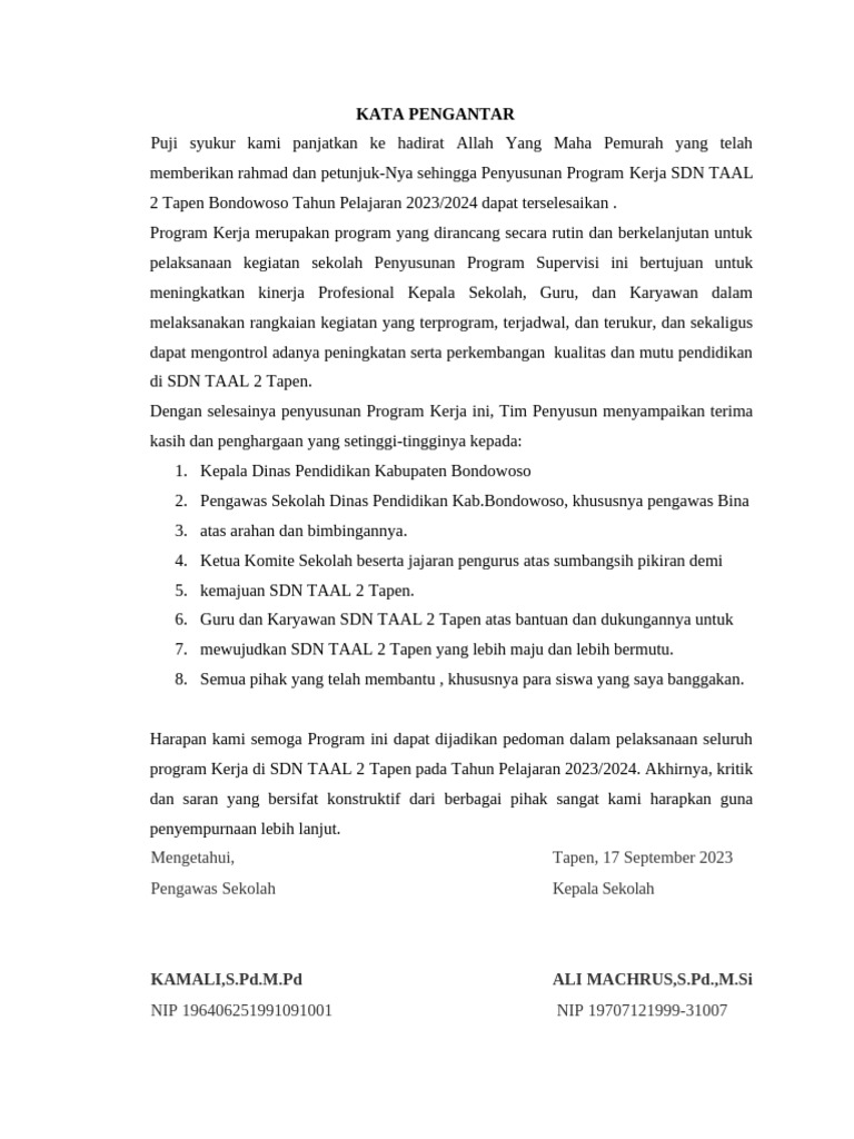 Cover Program Kerja | PDF